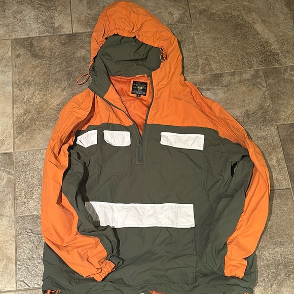 Jackets & Coats | Bleecker And Mercer Vintage Orange And Green Hooded ...